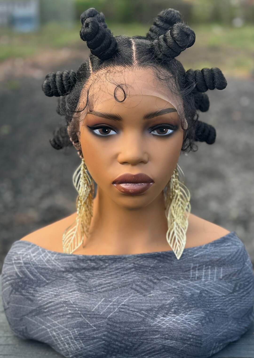 Full Lace Bantu Knot Glueless Wig - Etsy