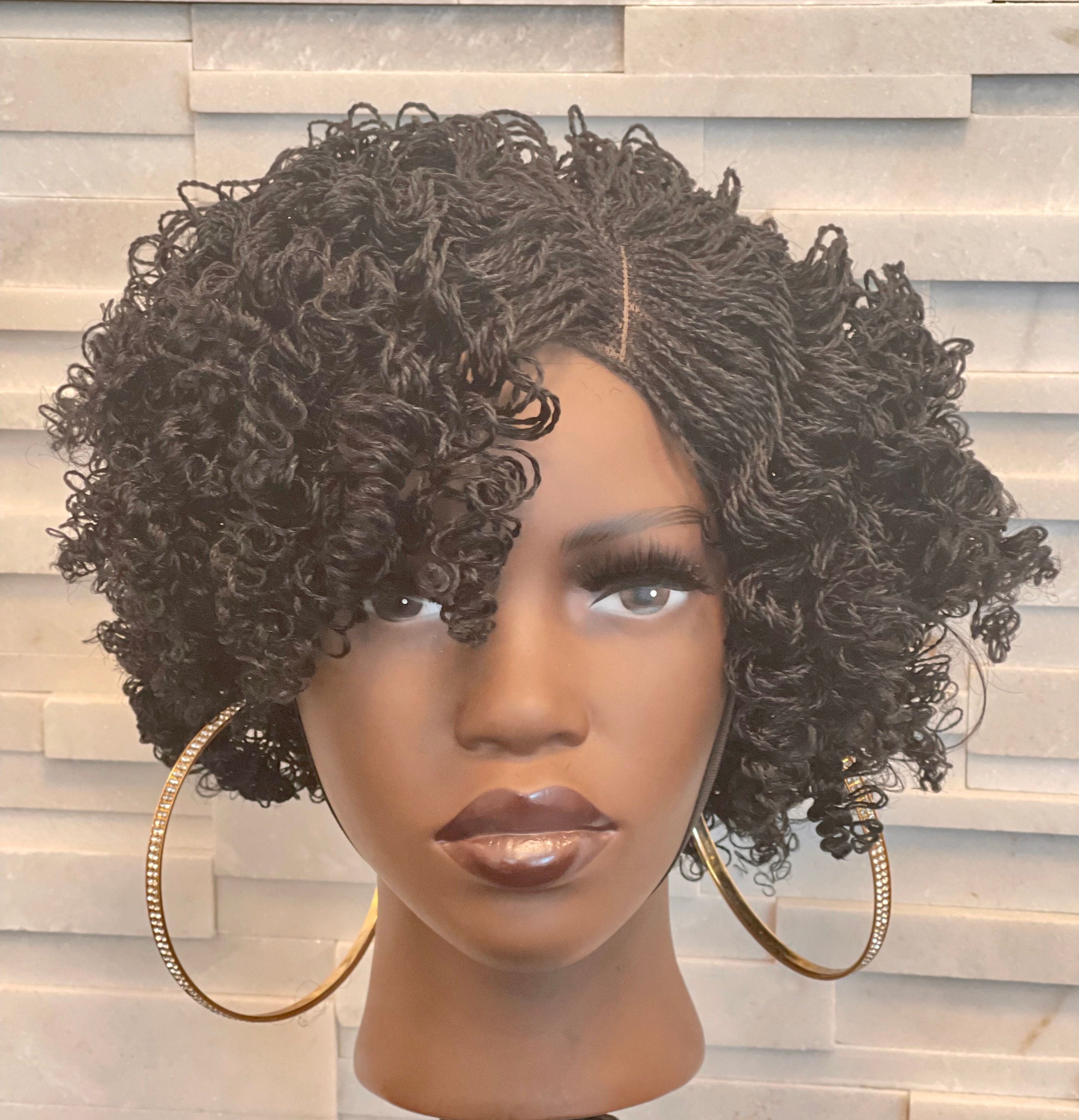 Mini Twist Curly Micro Locs Lace Front Wig - Etsy