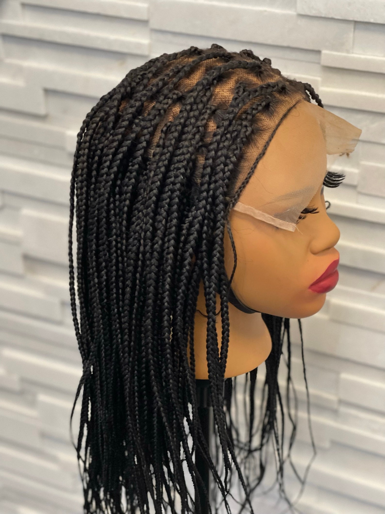 7x7 Lace Closure Knotless Box Braid Micro Small 24 Braid Wig | Etsy