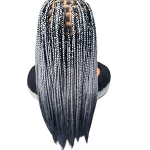30" Silver Grey Box Braid Wig: Knotless Lace Front - Etsy