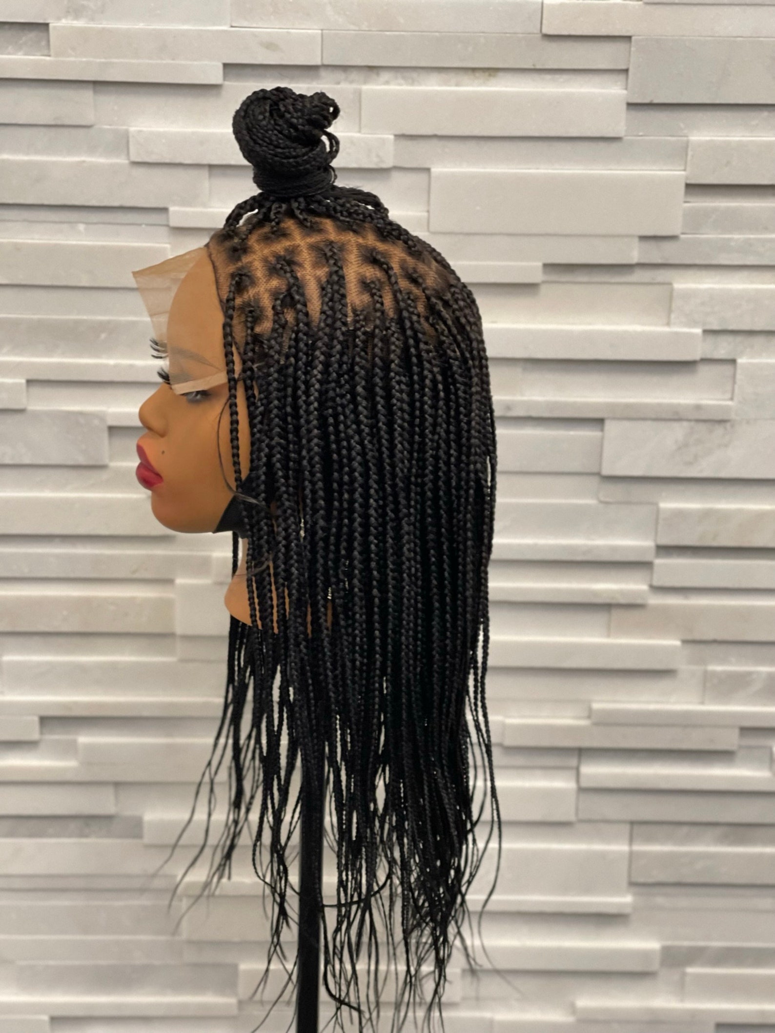 7x7 Lace Closure Knotless Box Braid Micro Small 24” Braid Wig - Etsy