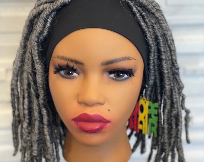 Grey Faux Locs Headband Silver Dreadlock Platinum Braid Wig - Etsy