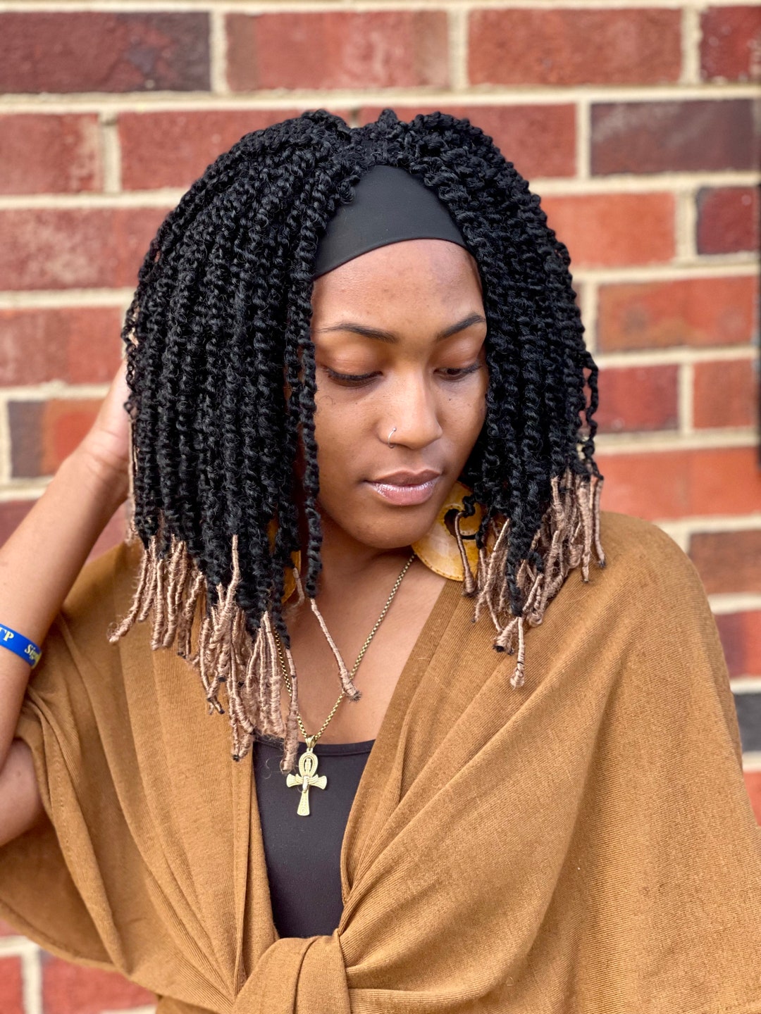 Faux Locs Headband Ombré Dreadlock Spiral Locks Wig - Etsy