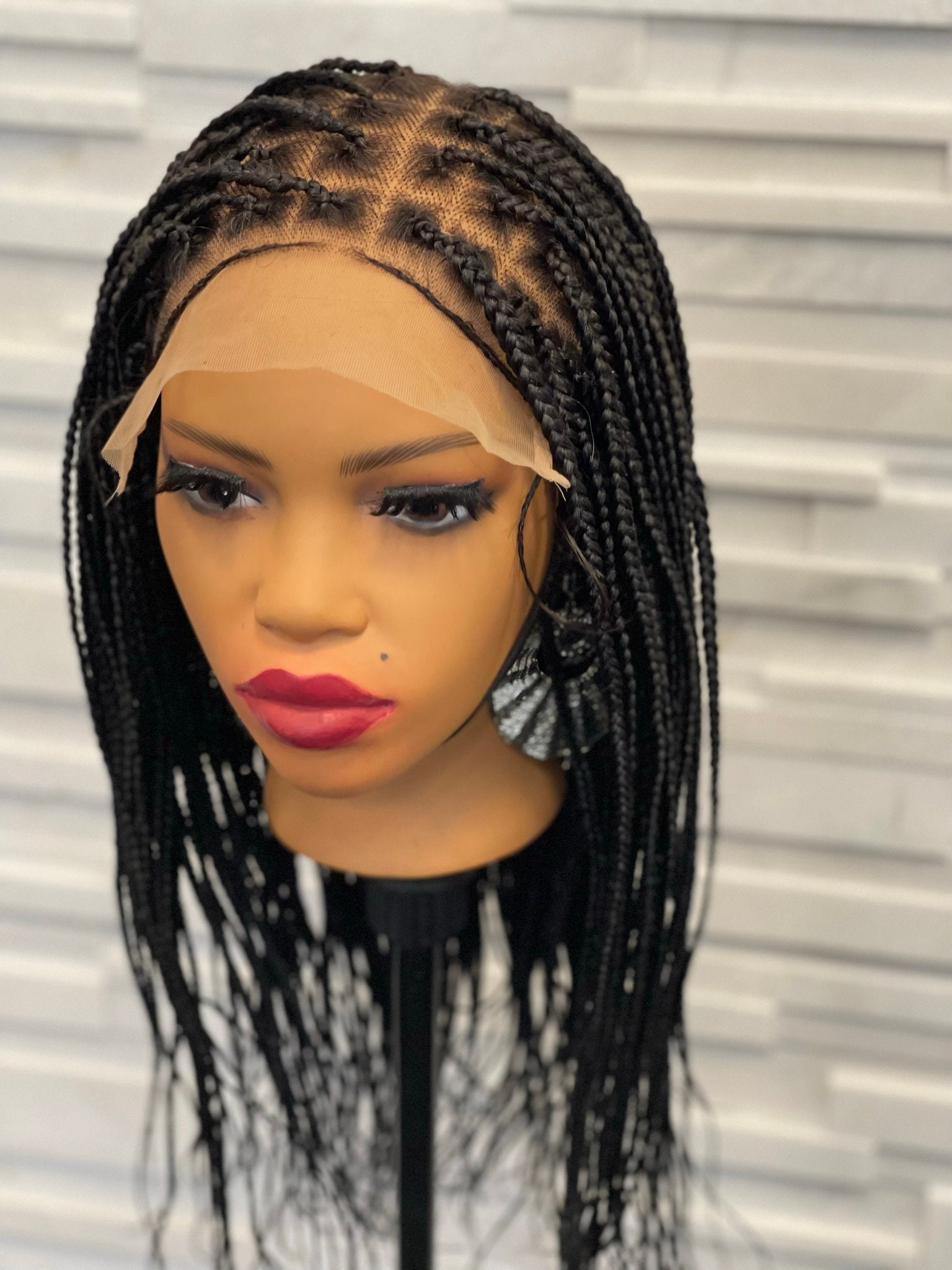 7x7 Lace Closure Knotless Box Braid Micro Small 24” Braid Wig - Etsy