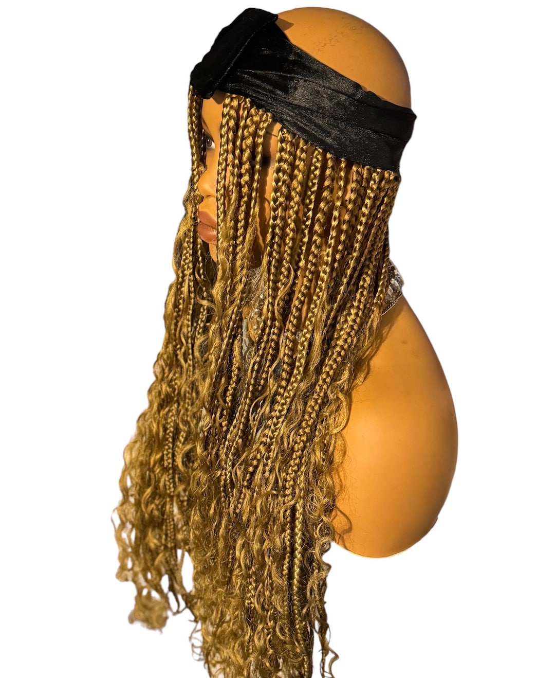 Box Braid Boho Bohemian Band Hat Braids Headband Cap Wig - Etsy