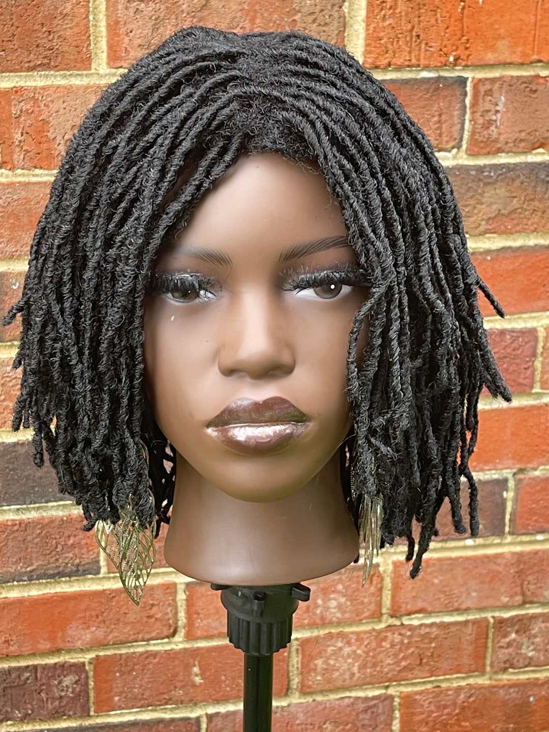 10" Micro Faux Loc Wig: Skinny Dreadlock Afro Twist, Black Synthetic ...