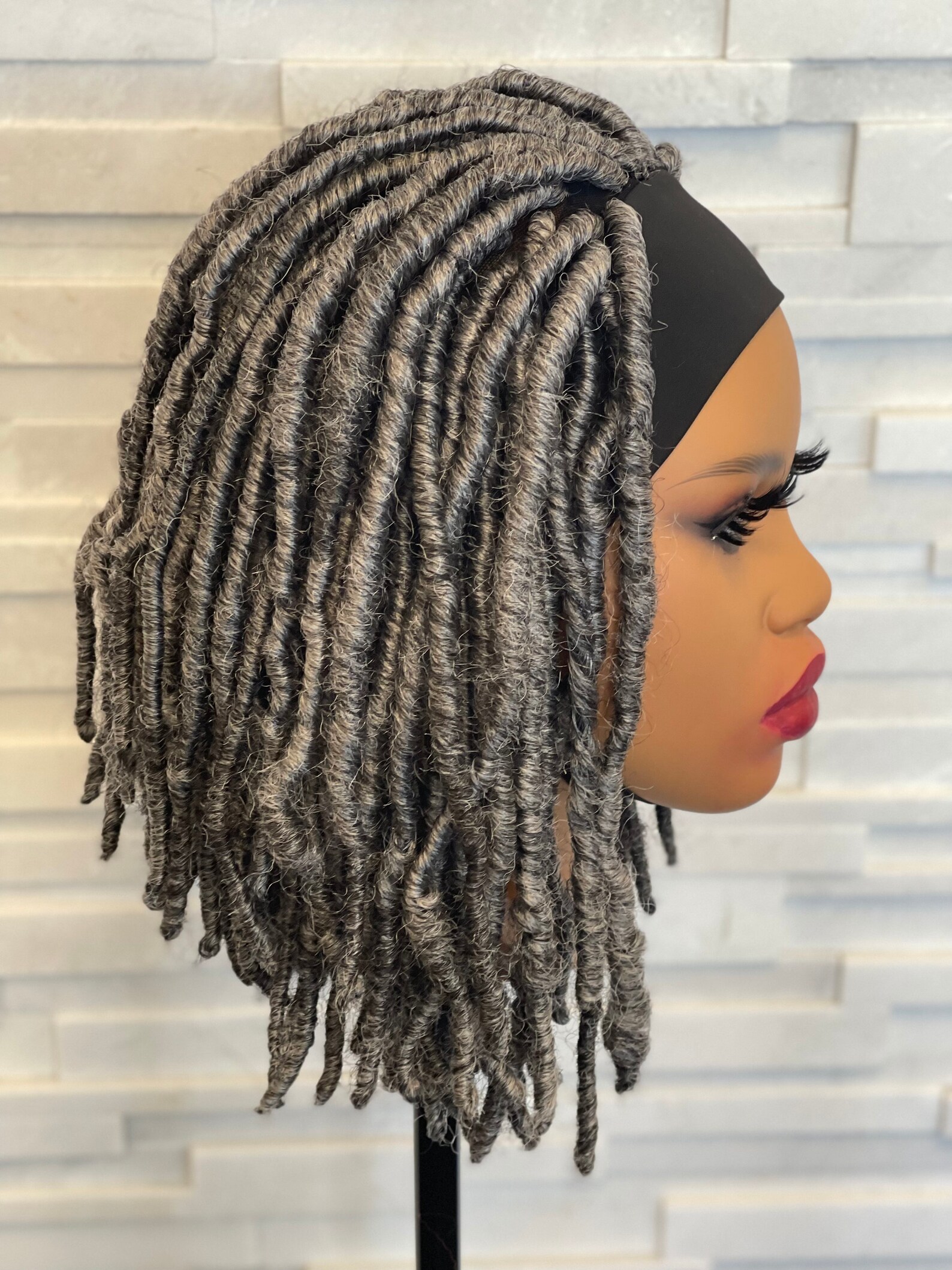 Grey Faux Locs Headband Silver Dreadlock Platinum Braid Wig - Etsy