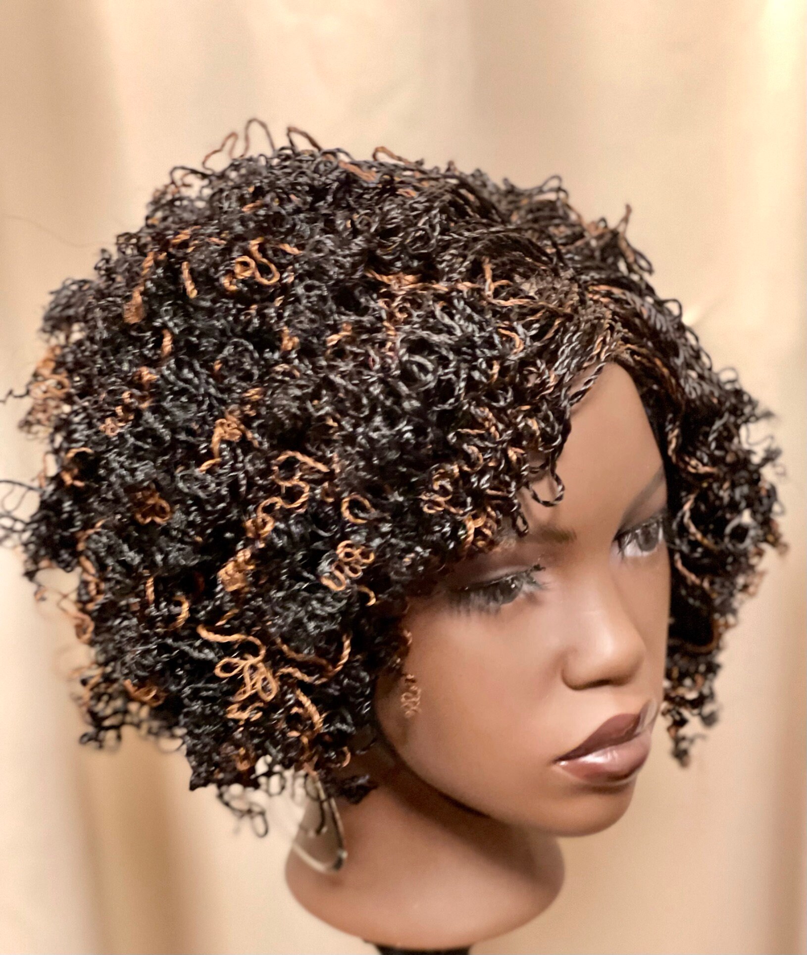 Mini Twist Curly Micro Locs Lace Front Wig - Etsy