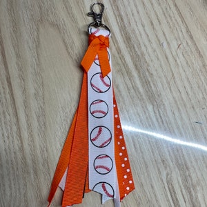 Baseball Ribbon Tassel | Zipper Charm | Custom Keychains | Sports Bag ...