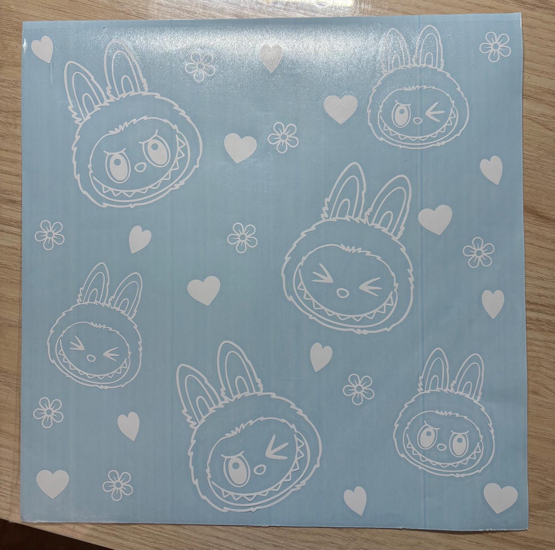Labubu Bunny Vinyl Decal: Mischief Face Sticker for Car, Laptop, Wall ...