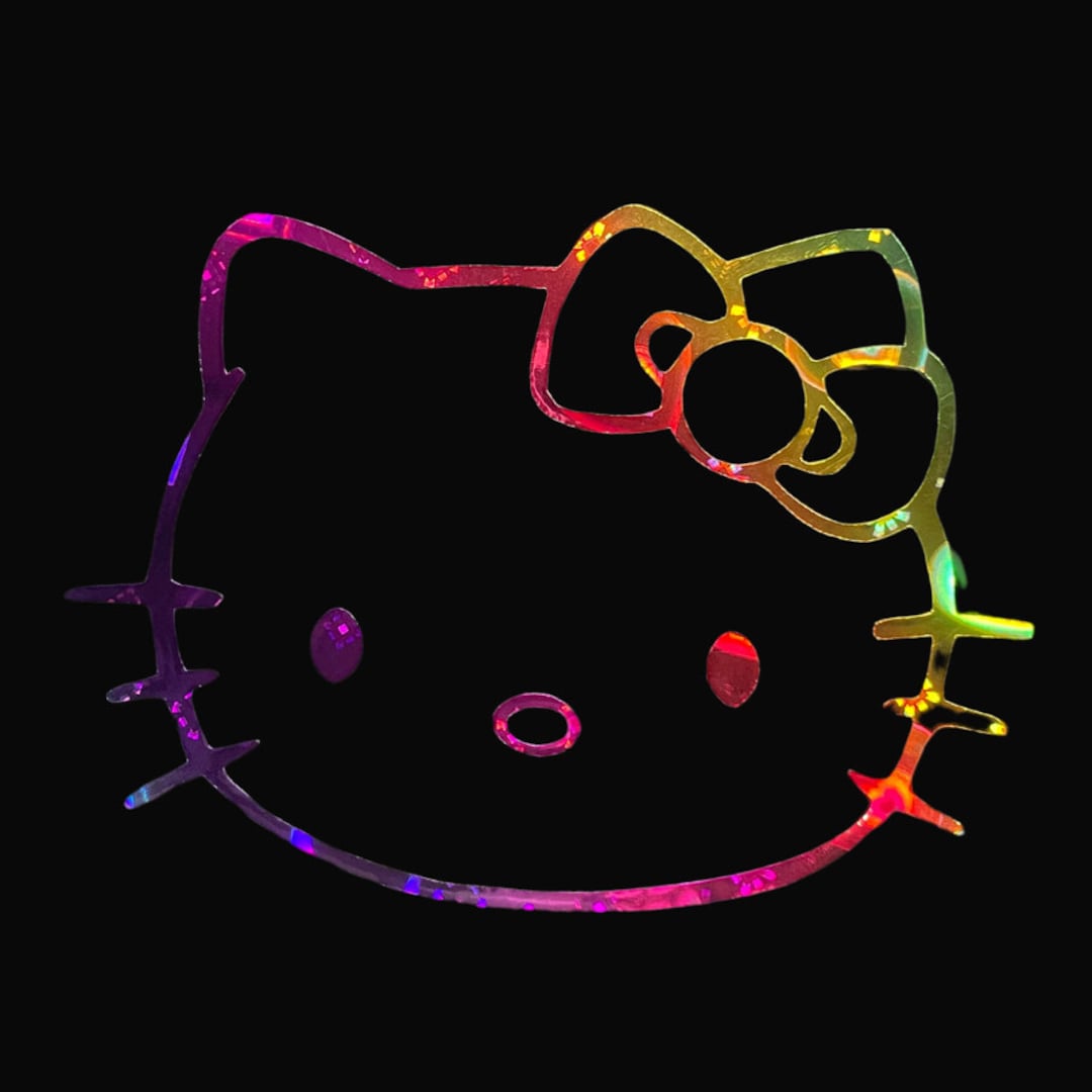 Hello Kitty - Holographic Rainbow Decal - Great for Car Windows ...
