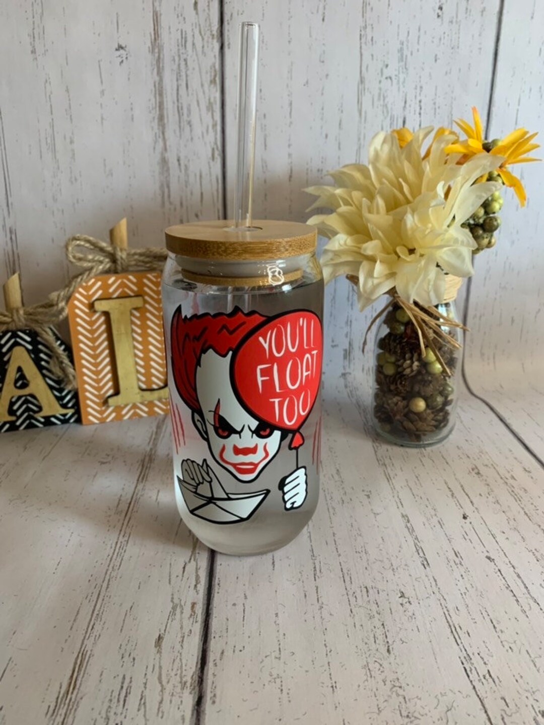 Pennywise Color Changing Glass Can Iced Coffee Glass IT Clown Pennywise ...