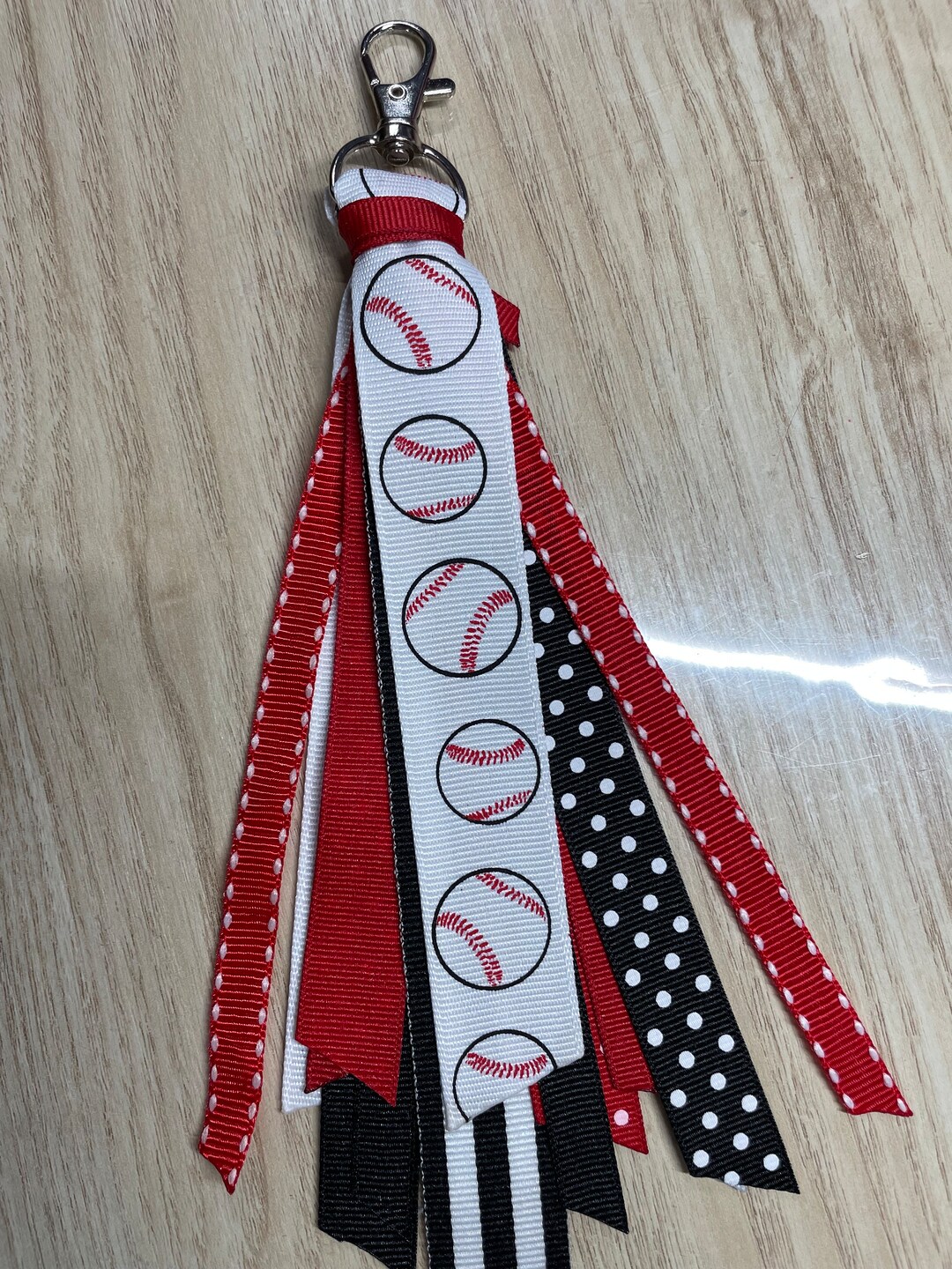 Baseball Ribbon Tassel | Zipper Charm | Custom Keychains | Sports Bag ...