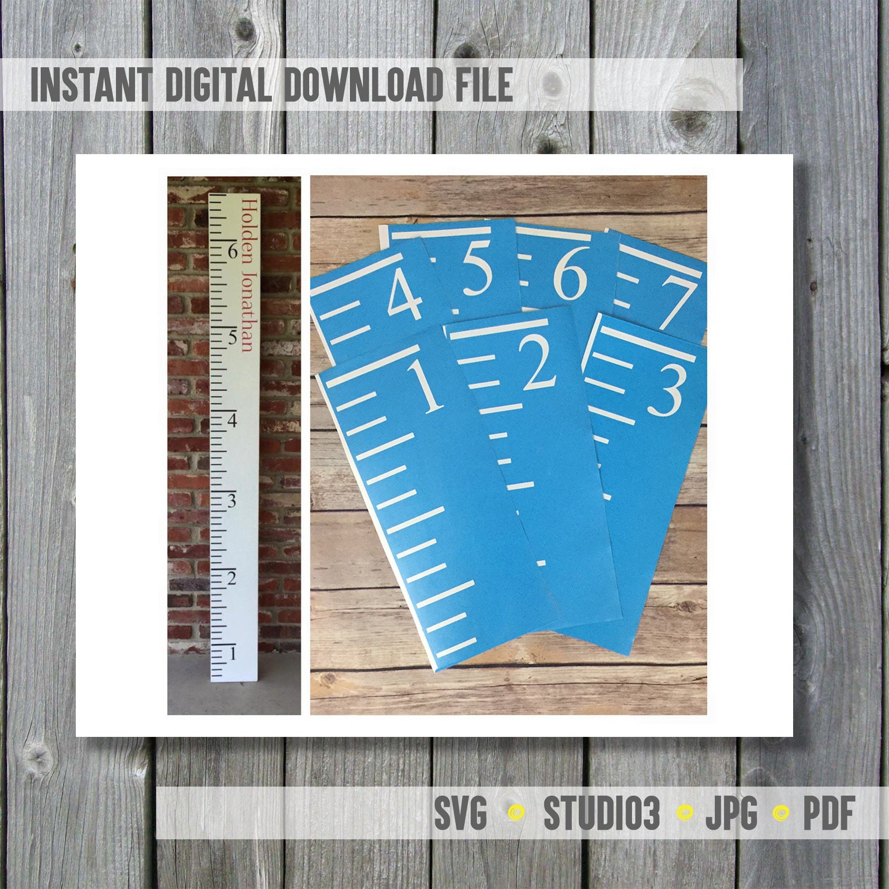 Growth Chart Ruler Stencil File Instant Download SVGJPGPDF Cut File ...