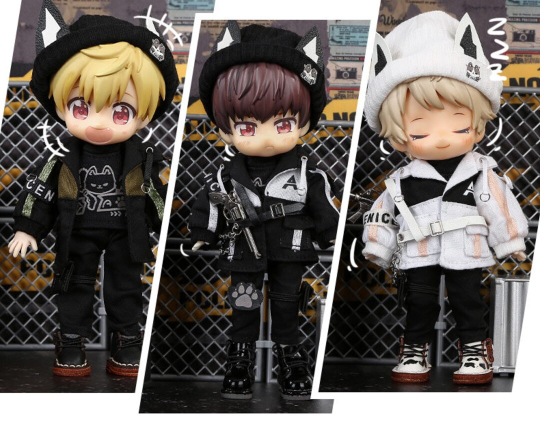 Black Cat Set - Doll Clothes for Obitsu 11 / Nendoroid Doll / GSC Doll ...
