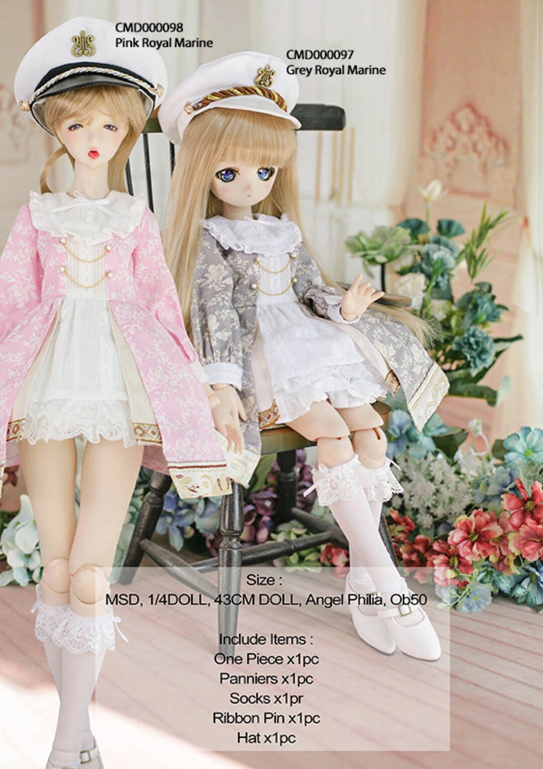 Codenoir - Royal Marine BJD Clothes for Msd / Mdd / Angel Philia / 1/4 BJD - Etsy