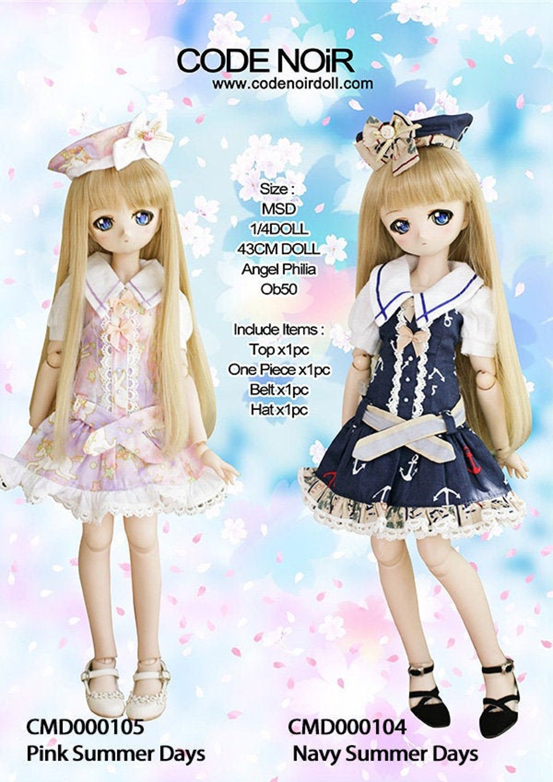 Codenoir Summer Days BJD Clothes for Msd / Mdd / Angel | Etsy