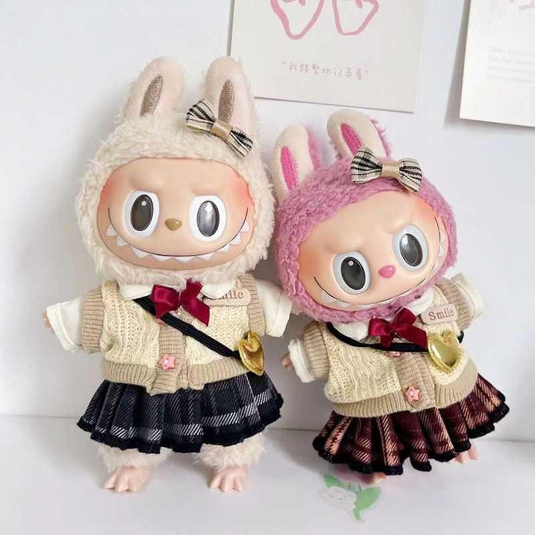 JK Set - Doll Clothes for Popmart Labubu the Monsters /17cm Cotton Doll ...