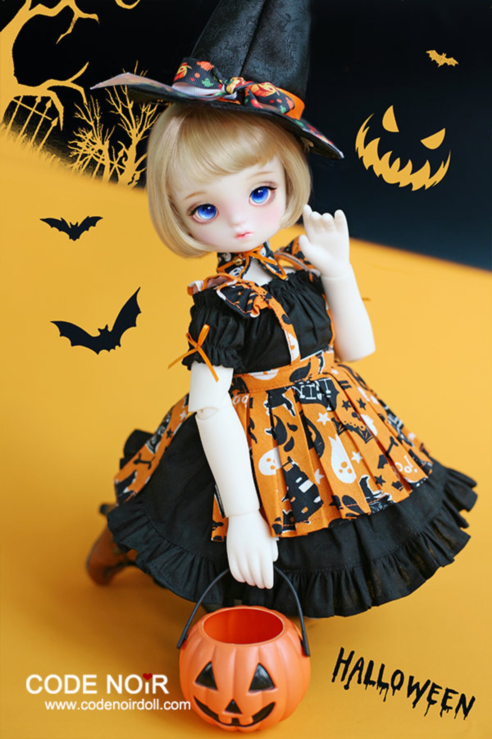 CODENOiR Halloween Dress BJD clothes for msd / mdd / angel | Etsy