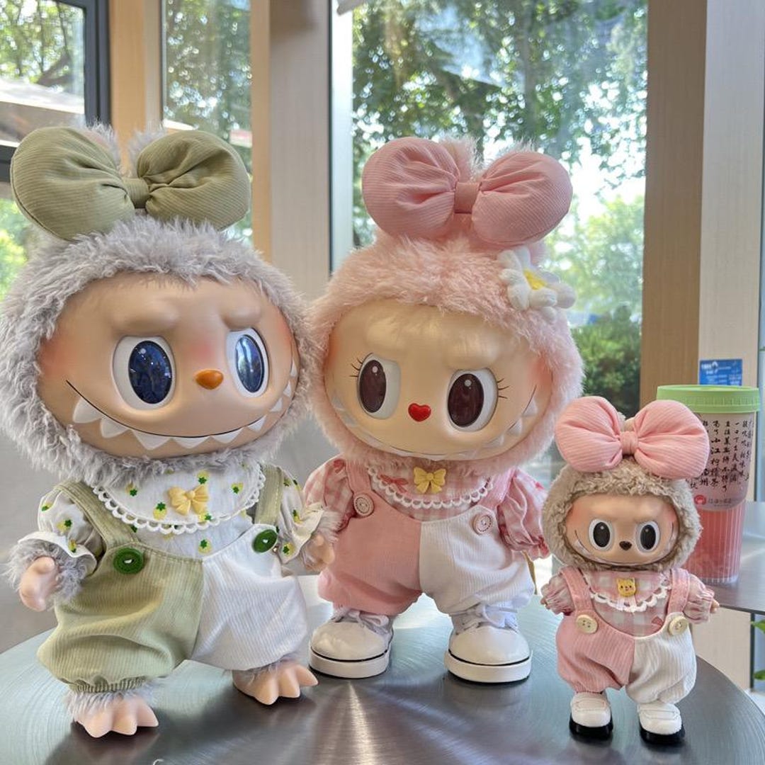 Ribbon Bubu Set - Doll Clothes for Popmart Labubu the Monsters / 17cm ...