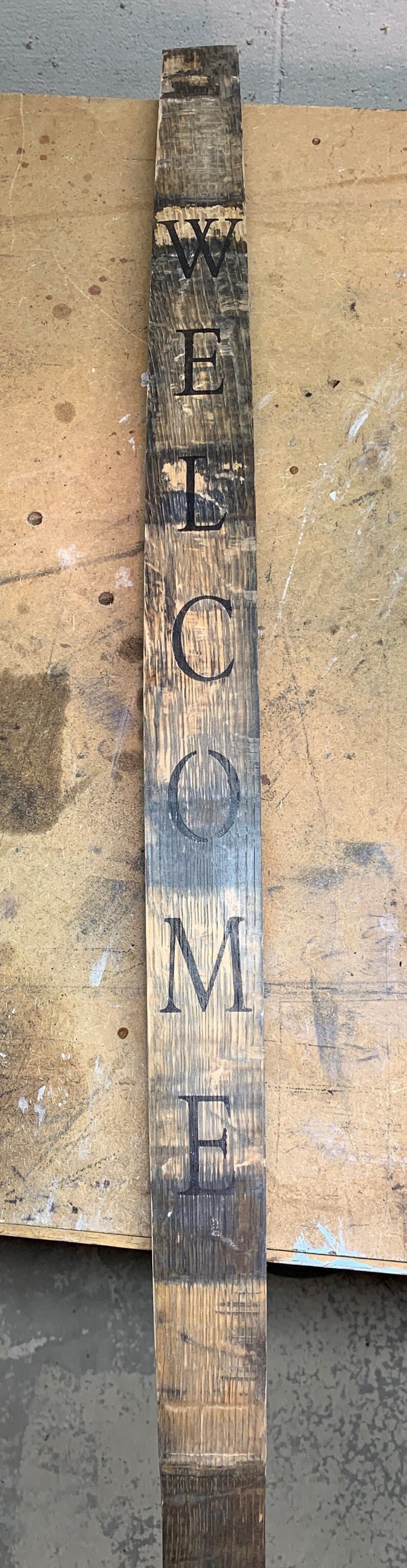 Bourbon Barrel Stave Welcome Sign - Etsy