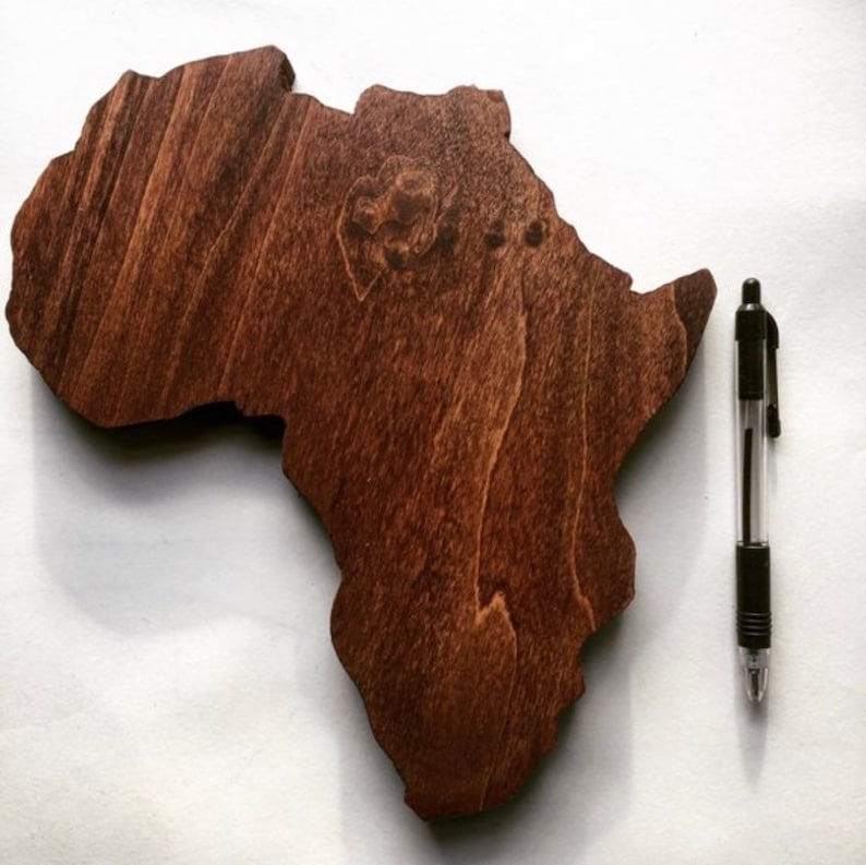 Africa 15 Wooden Continent Plaque stained white wood | Etsy