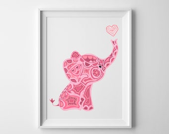 Pink Elephant - Etsy