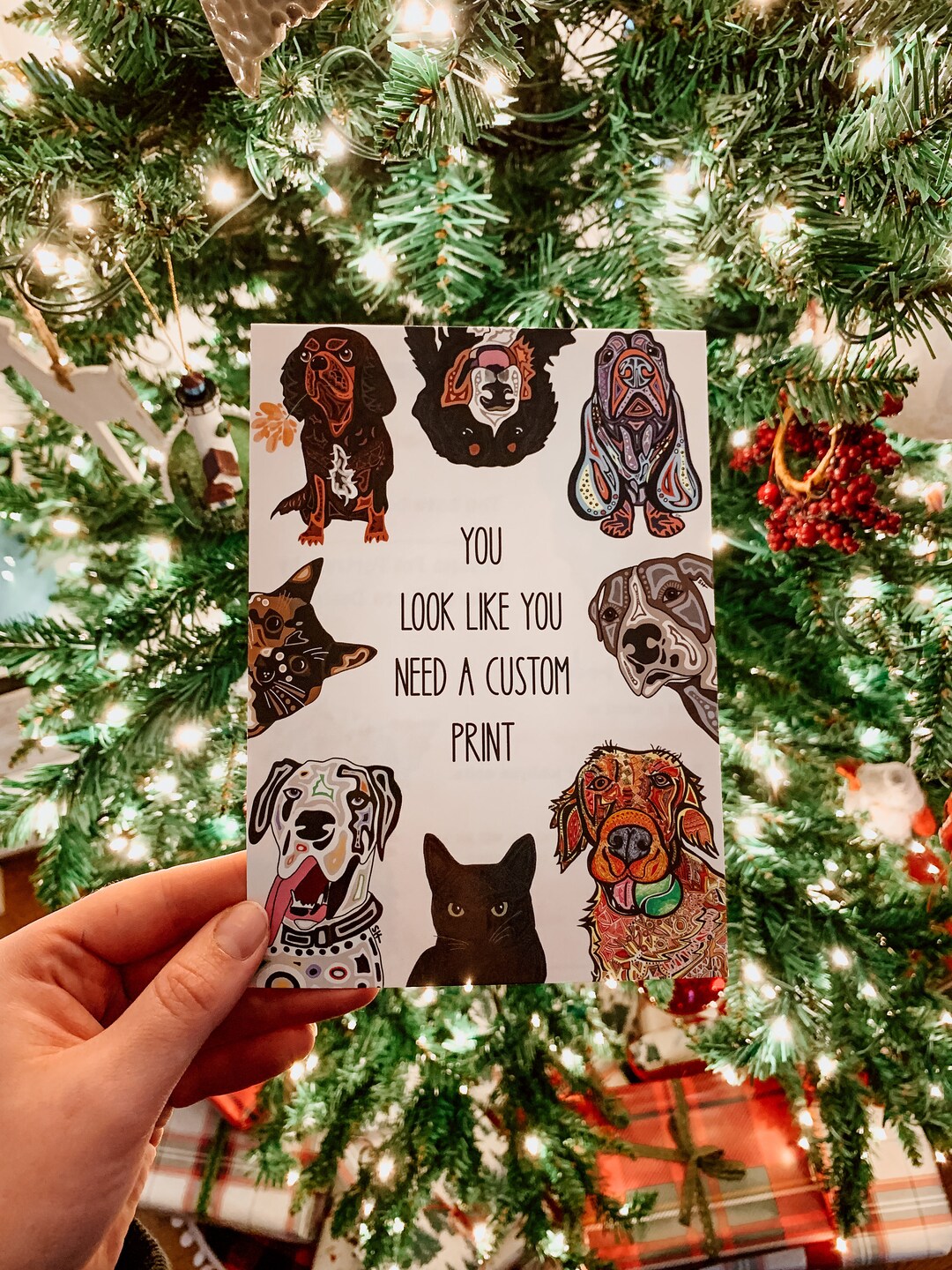 Custom Pet Portrait Gift Card- Custom Pet Illustration - Custom Pet ...