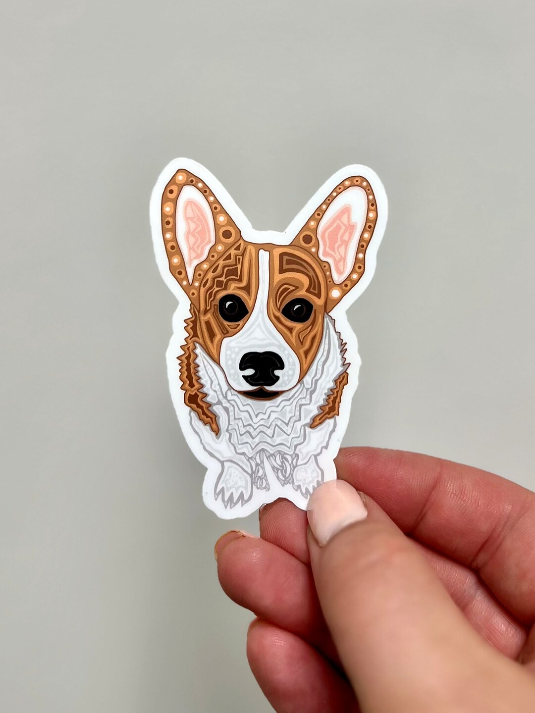 Corgi Sticker by Sarah Hiers Design - Corgi Art Sticker - Waterproof ...