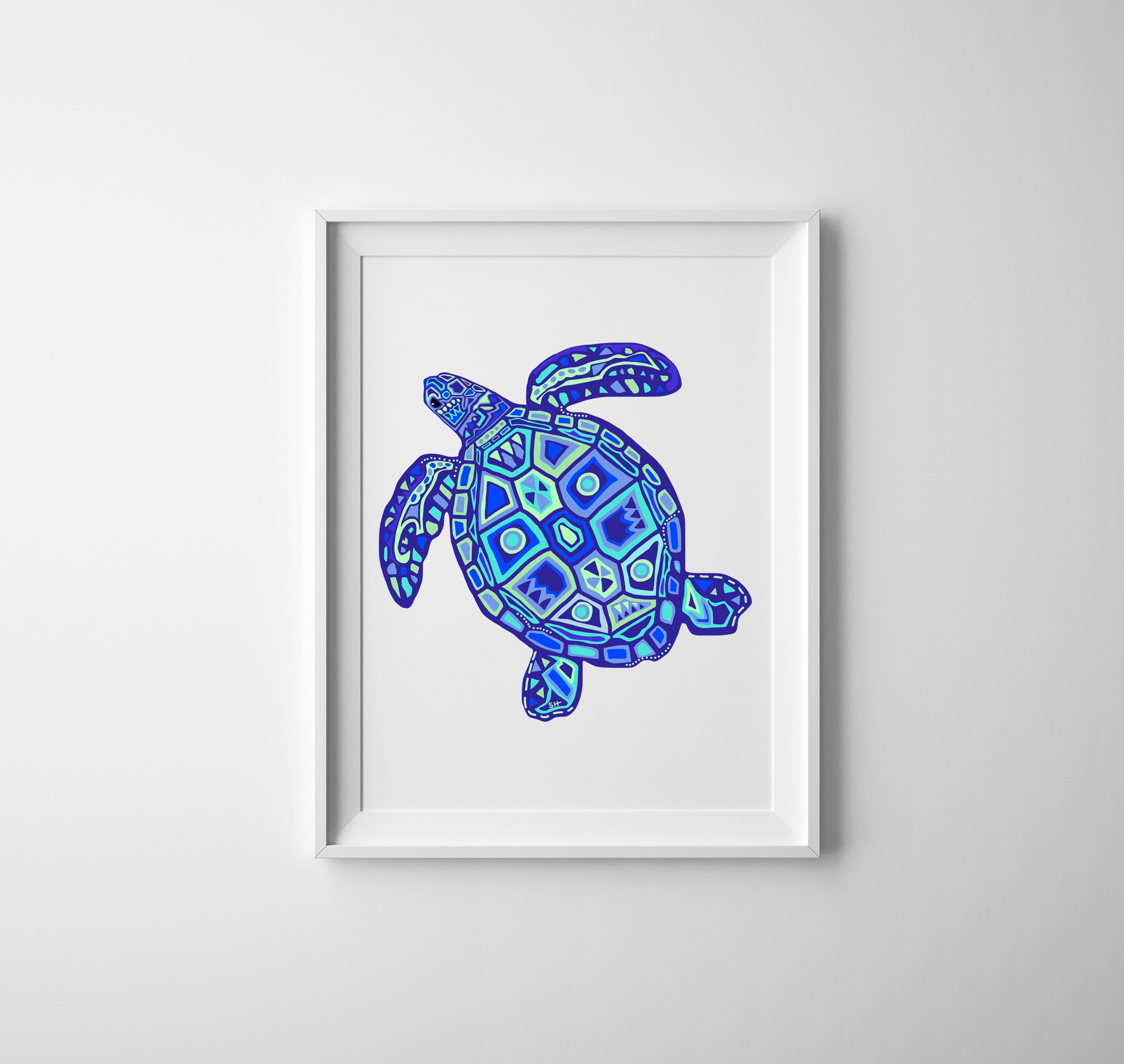 Sea Turtle Poster Sea Turtle Art Sarah Hiers Design Sea Turtle Sea ...