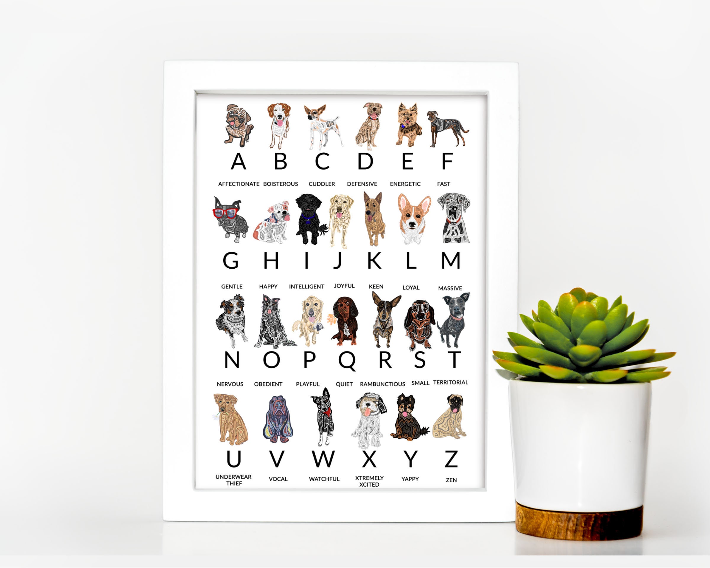 Alphabet Dog Poster Sarah Hiers Design Dog Poster Dog - Etsy