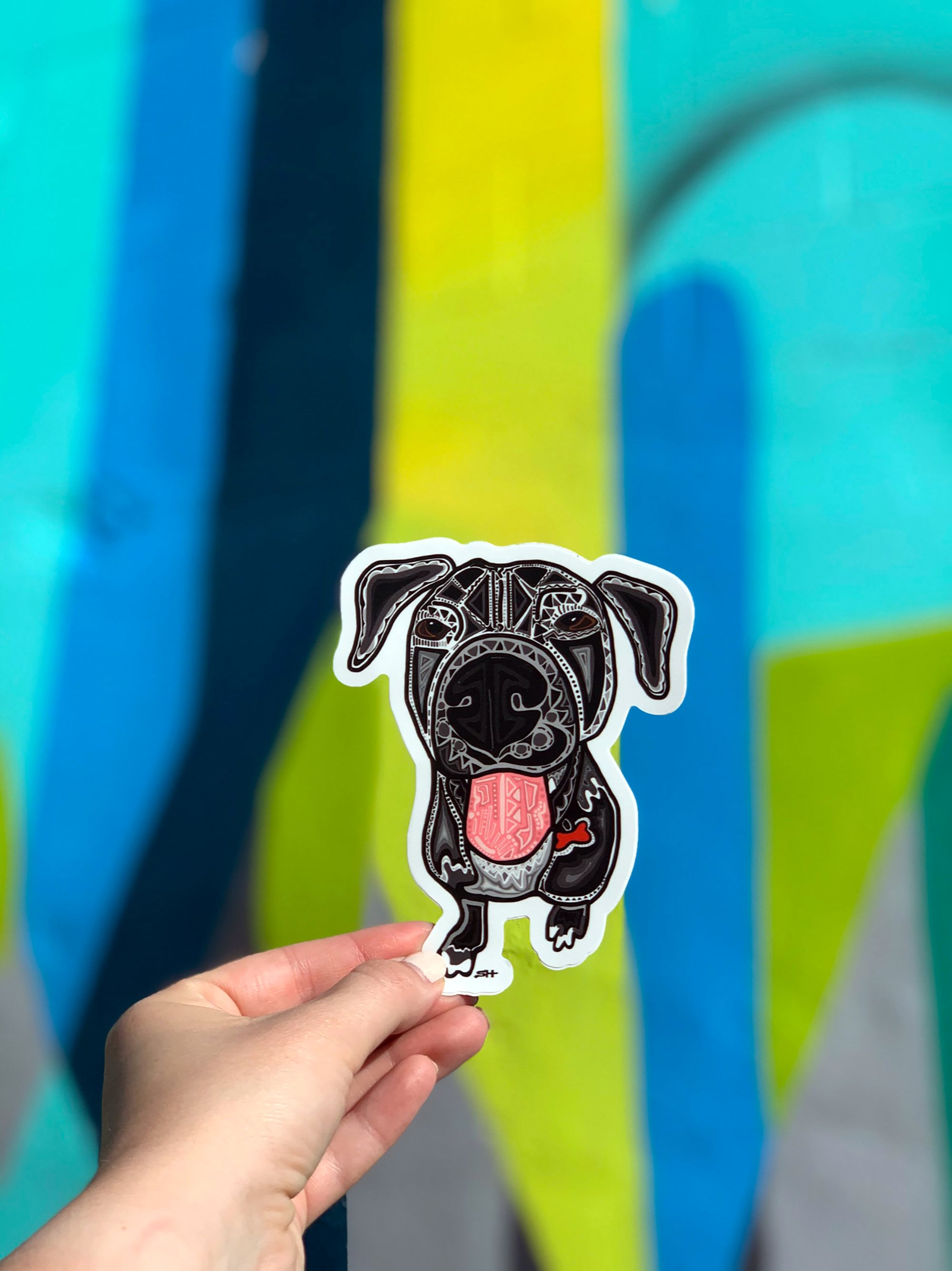 Black Dog Sticker Black Dog Sticker Sarah Hiers Design - Etsy UK