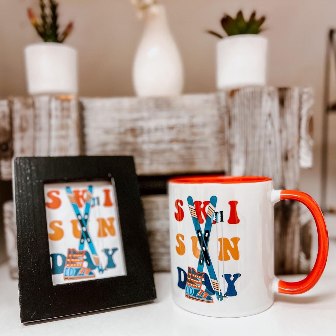 Ski Sunday Ski Sunday Mug Ski Print Mug Ski Sunday Coffee Mug Ski Gift ...