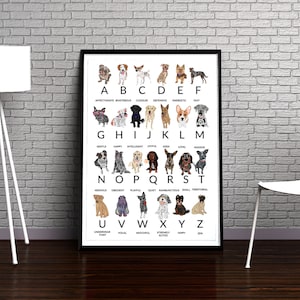 Alphabet Dog Poster Sarah Hiers Design Dog Poster Dog - Etsy