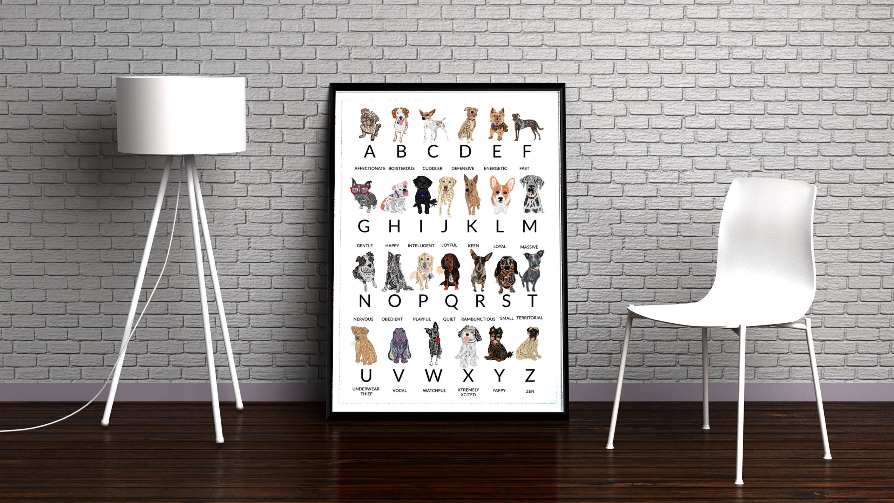Alphabet Dog Poster Sarah Hiers Design Dog Poster Dog - Etsy