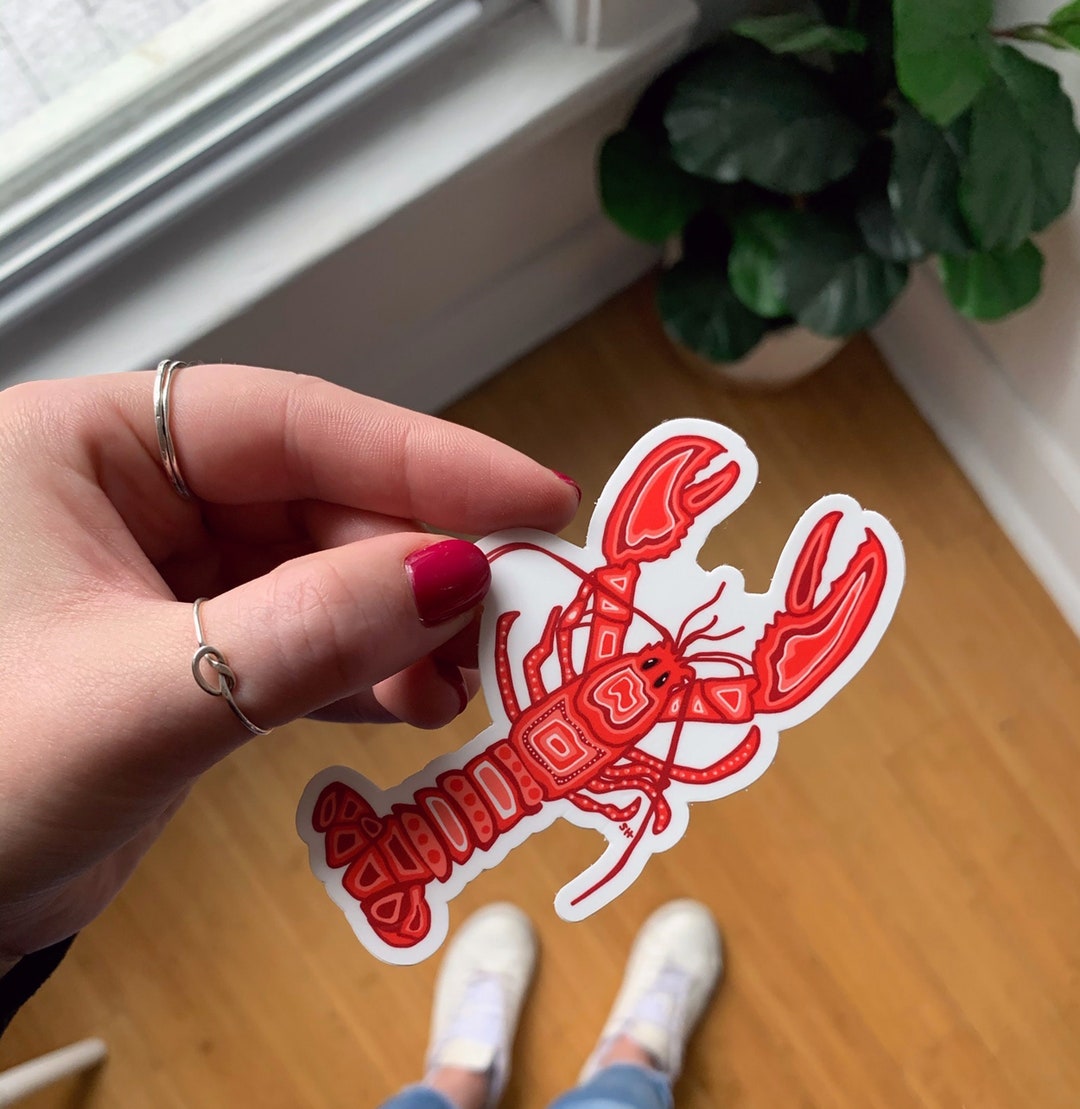 Red Lobster Sticker • Cute Sea Creature Vinyl Decal • Waterproof Ocean ...