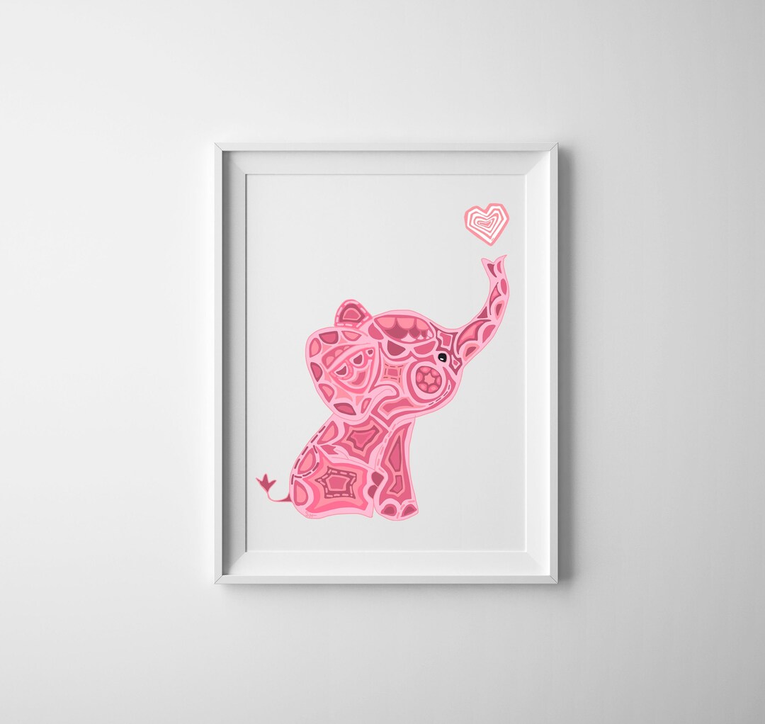 Pink Elephant - Pink Elephant Art - Elephant Art - Pink Elephant Poster ...