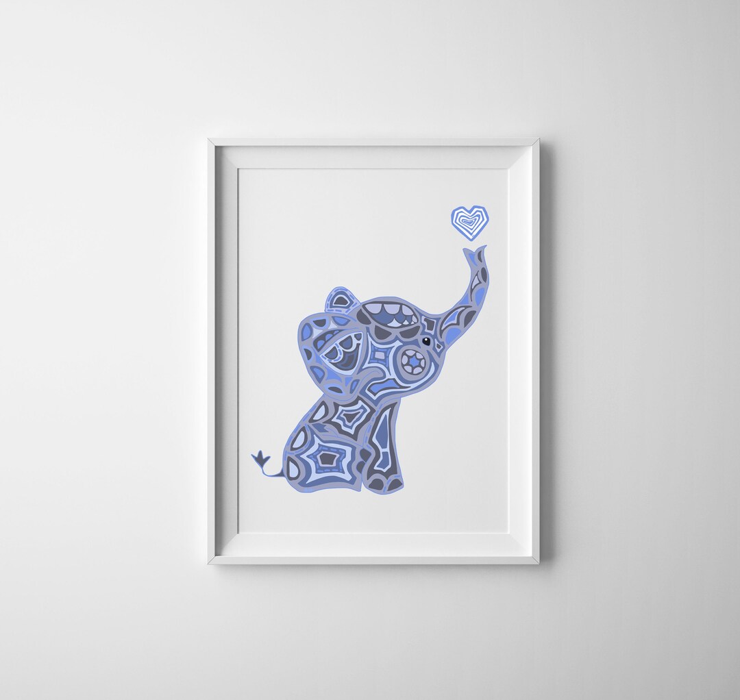 Blue Elephant - Blue Elephant Art - Elephant Art - Blue Elephant Poster ...