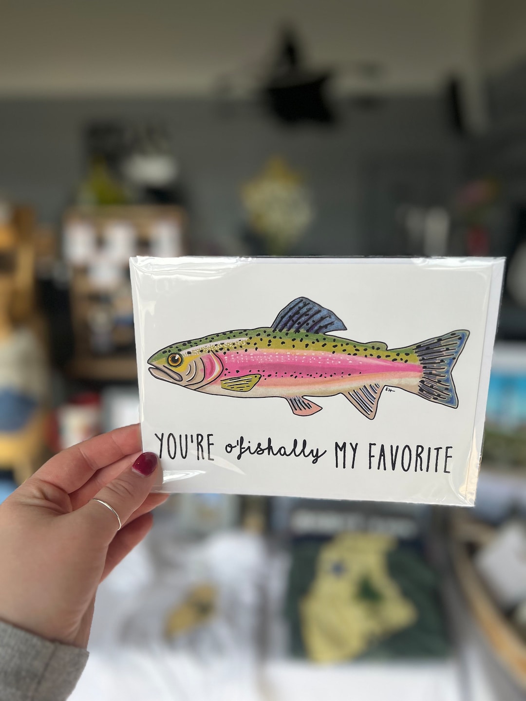 Rainbow Trout Love Postcard - Postcard Style Valentines Day Card - You ...