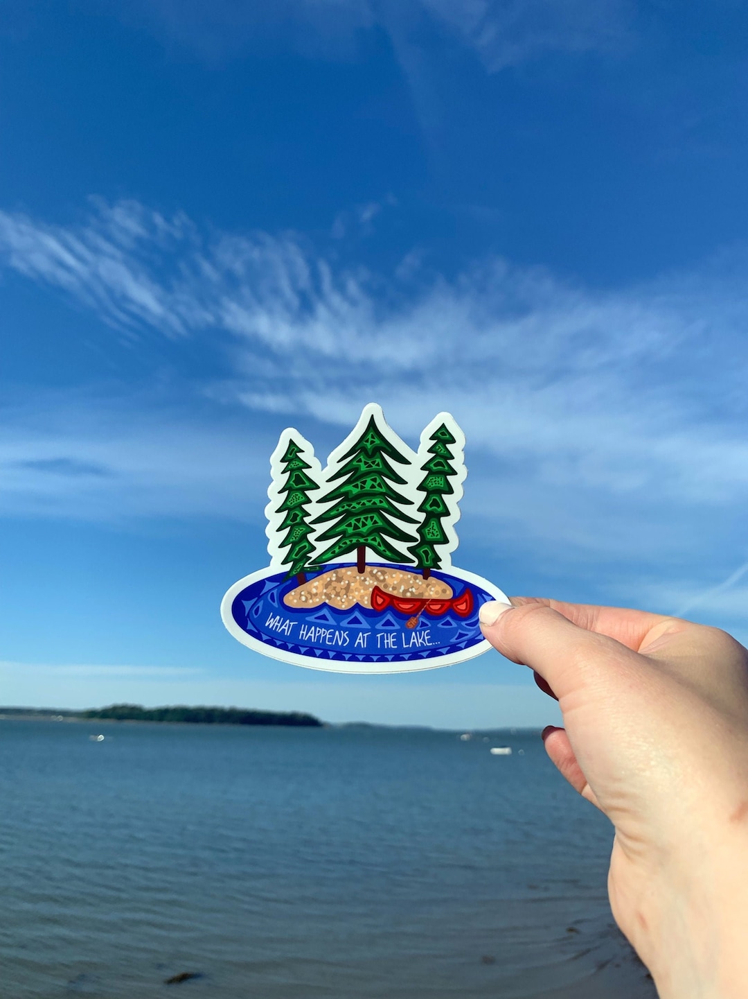 What Happens at the Lake Sticker Art - Lake Sticker - Lake Stickers ...