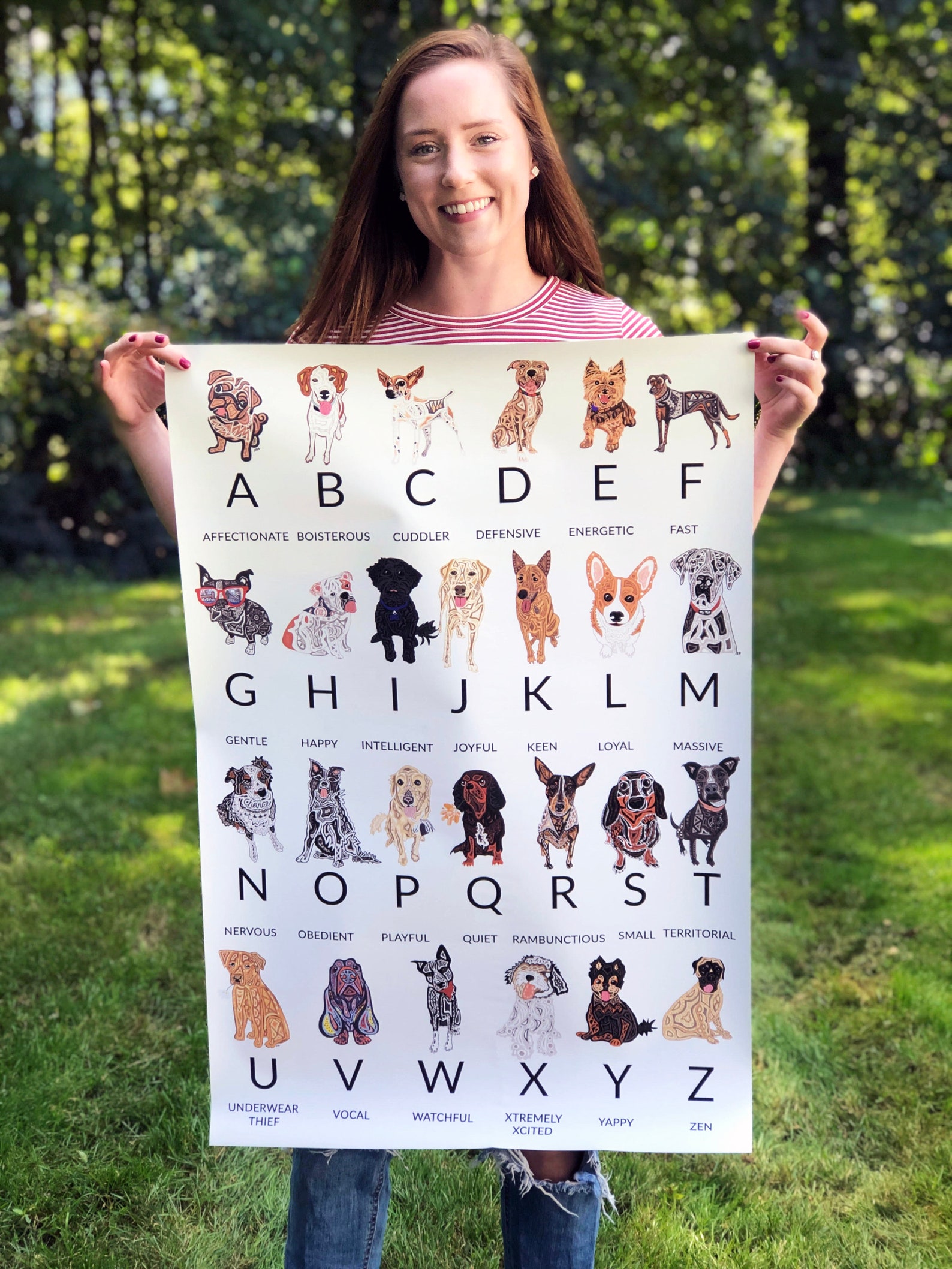 Alphabet Dog Poster Sarah Hiers Design Dog Poster Dog - Etsy
