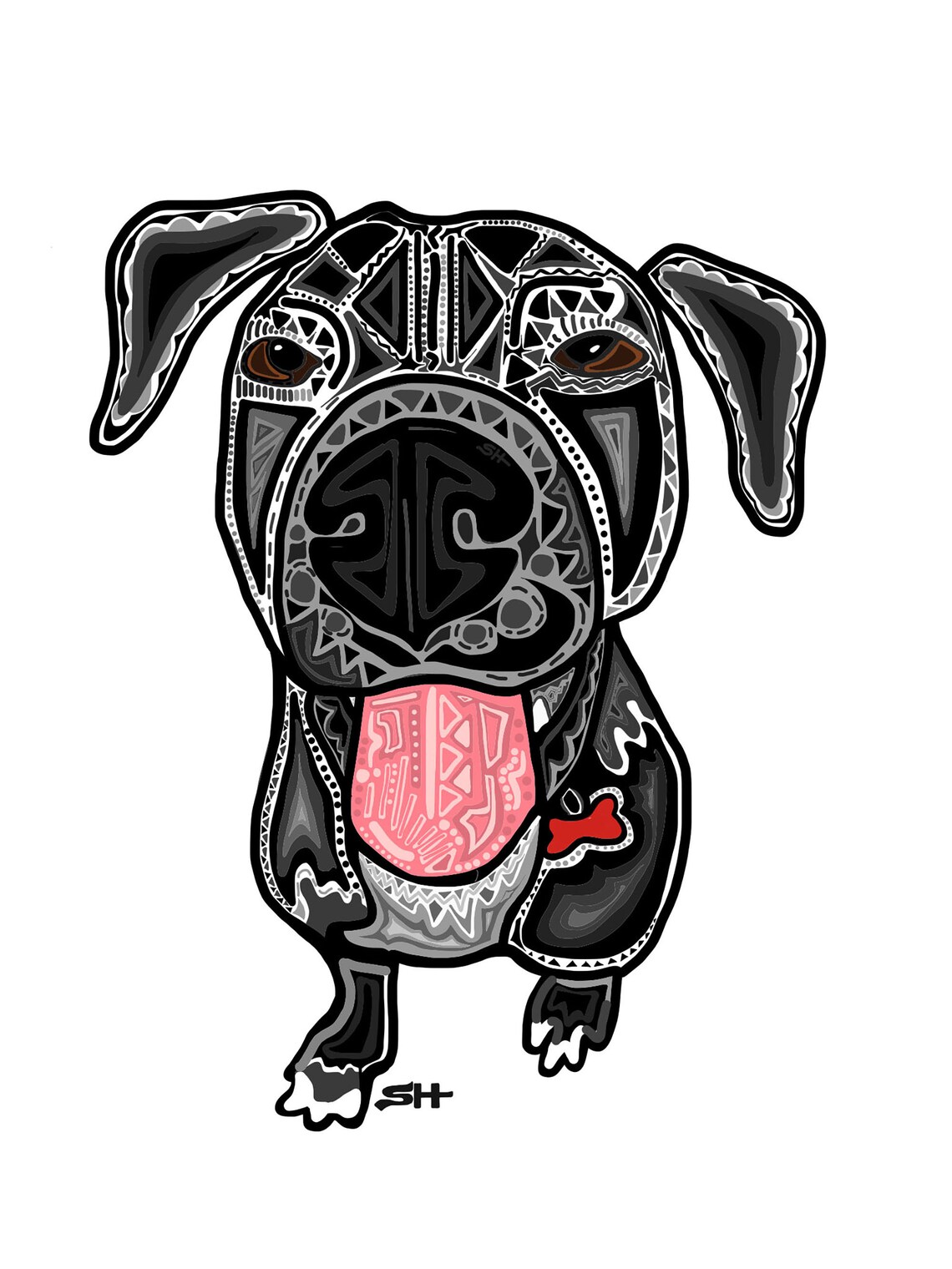 Black Dog Sticker Black Dog Sticker Sarah Hiers Design - Etsy UK