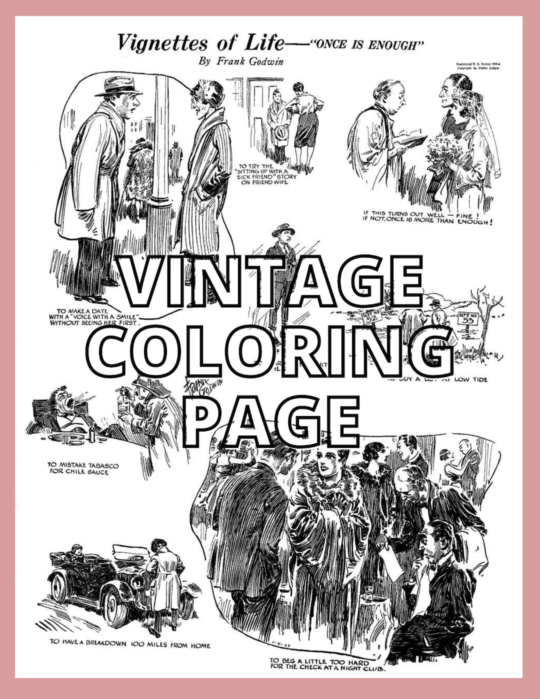 1940s Vintage Printable Coloring Page and Wall Art - Etsy Canada