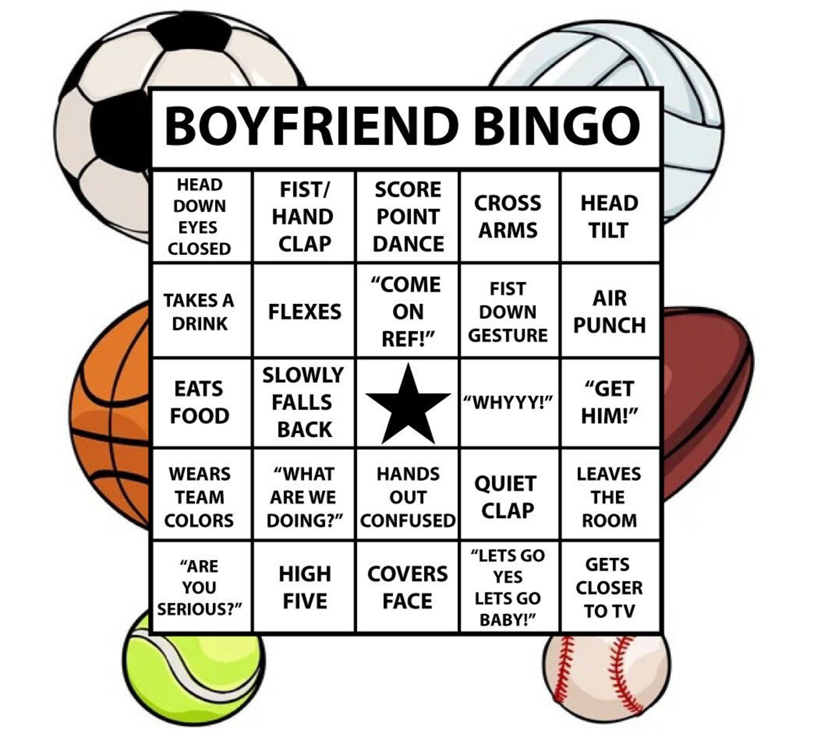 Insanely Hyped SPORTS FAN BINGO Board|instant Printable Download ...