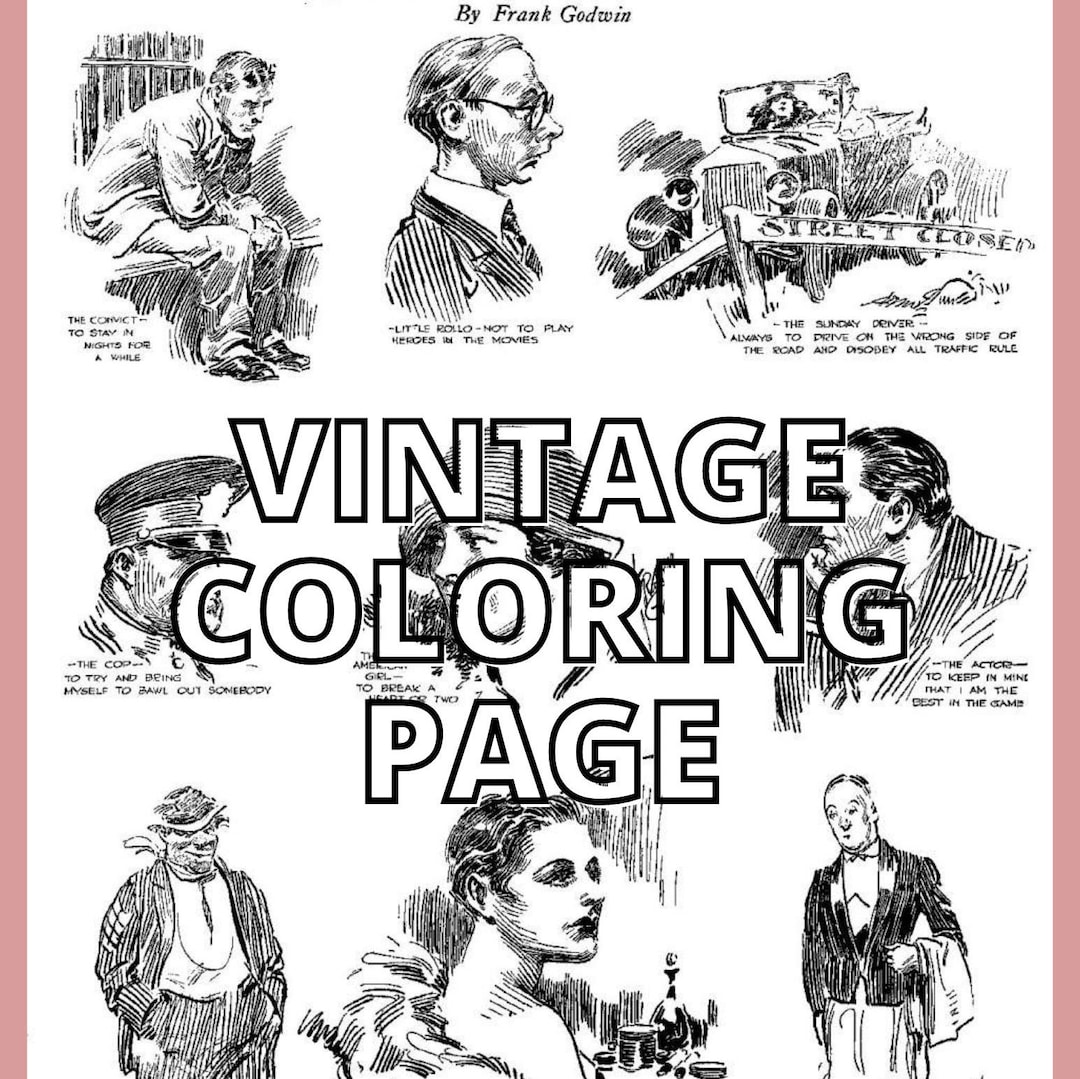 1940s Vintage Printable Coloring Page and Wall Art - Etsy