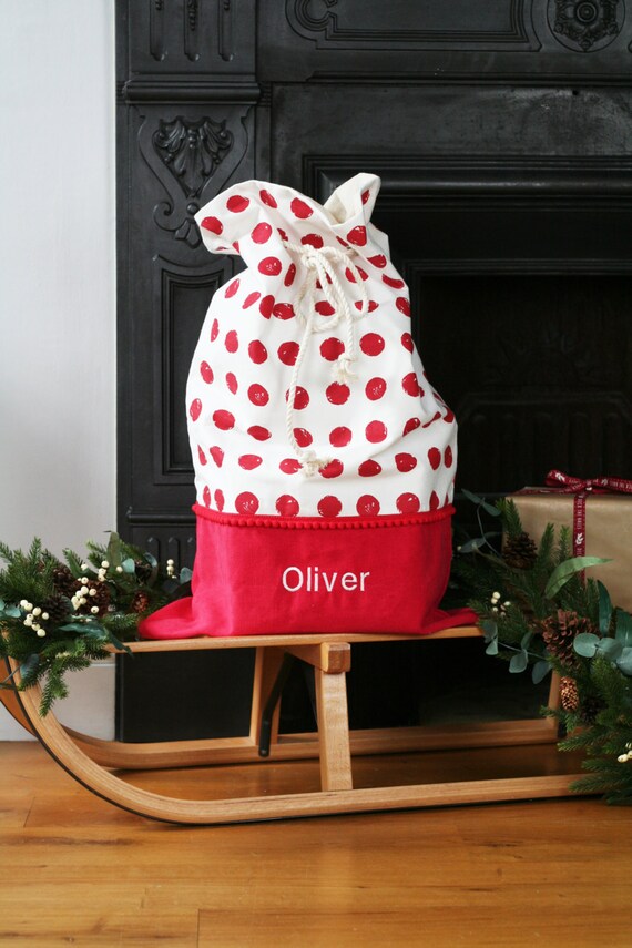 Santa Sack Personalised Gift Toy Bag Christmas Eve - Etsy