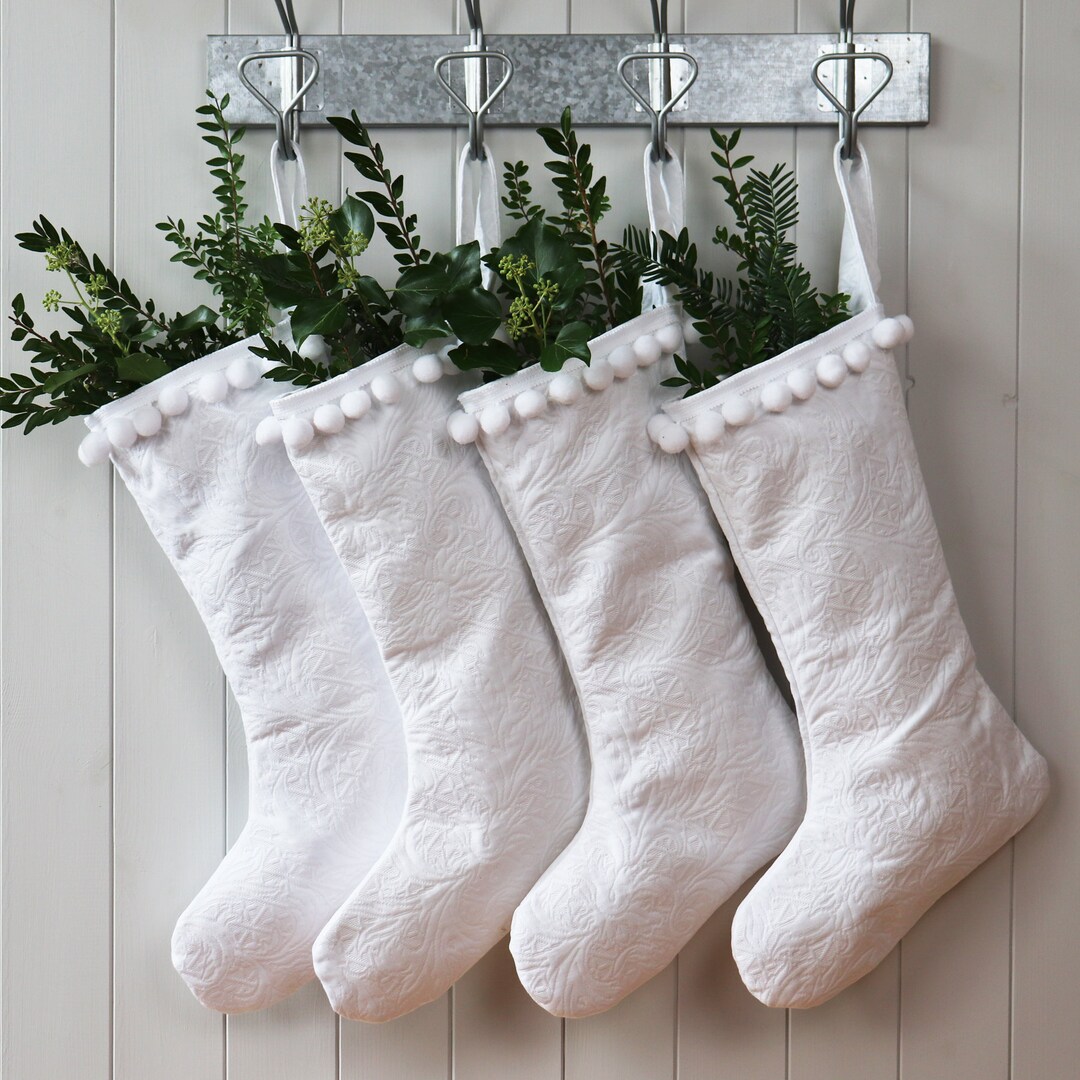 Pure White Christmas Holiday Santa Stocking - Etsy