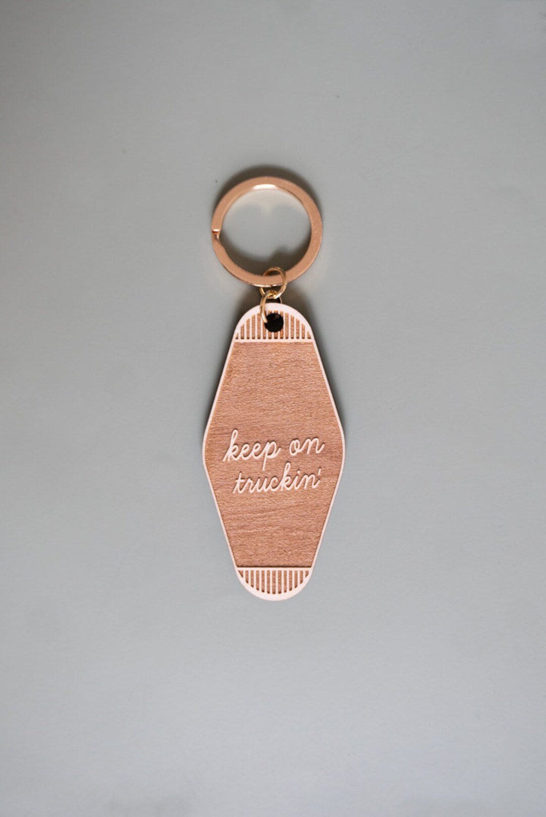 Keep on Truckin Motel Keychain Wood Hotel Keychain, Fun Gifts for Her ...