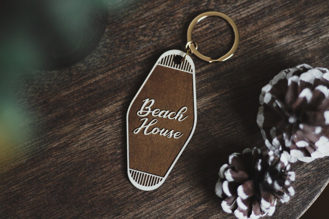Beach House Hotel Keychain Motel Vintage Style Keychain, Beach Key Ring ...