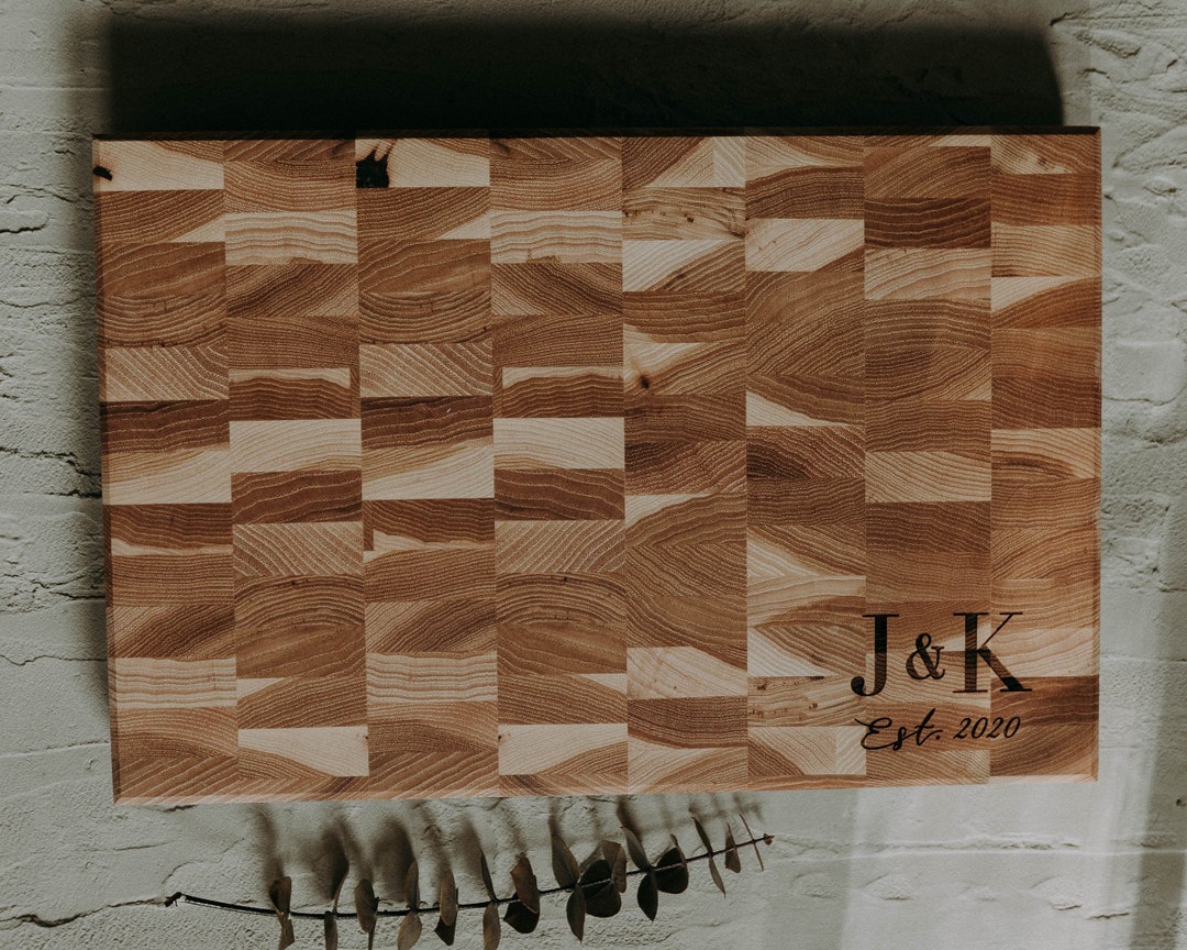 Butcher Block Personalized With Custom Engraving, End Grain Chopping ...